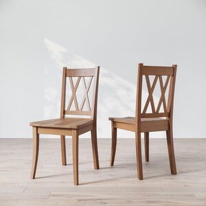 Solid Wood Double X Back Dining Chair, Wooden Chair, Dining Chair ...