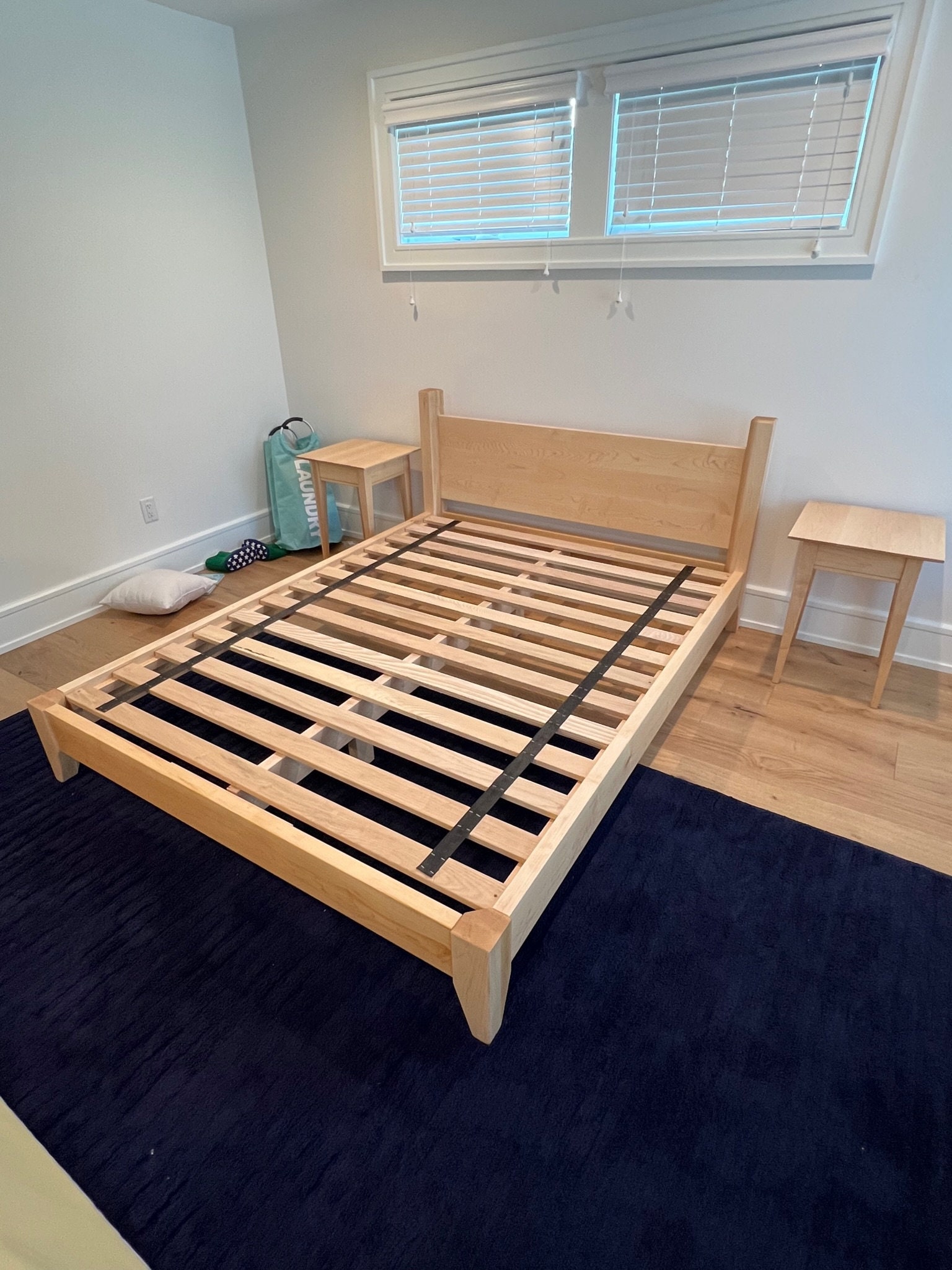 Wooden Bed Frame Maple Bedframe and Headboard Modern Bedroom - Etsy