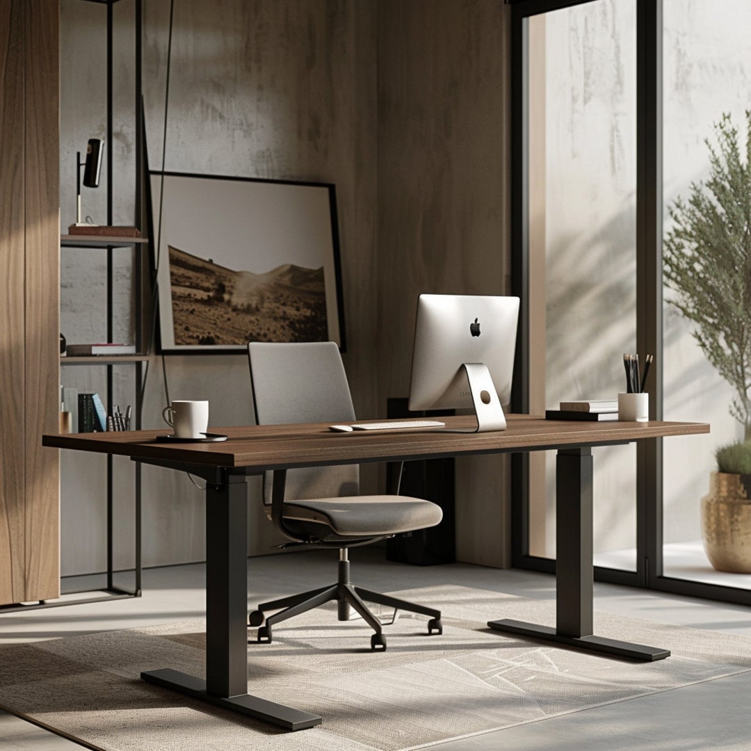 Handmade Walnut Standing Bedroom Desk, Handmade With Solid Wood, Modern ...