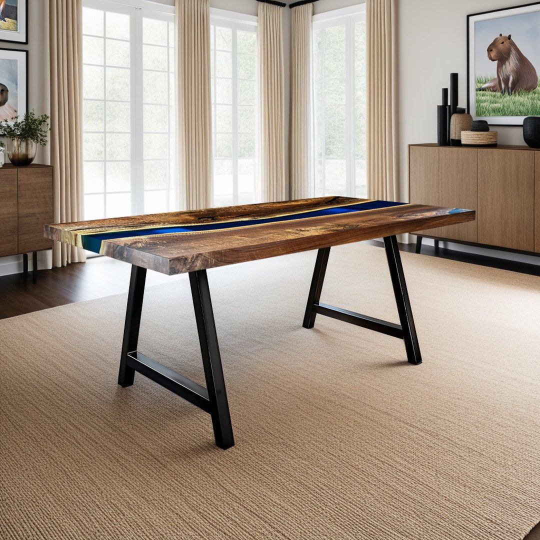 Epoxy Dining Table, Family Dining Table, Wood and Epoxy Table ...