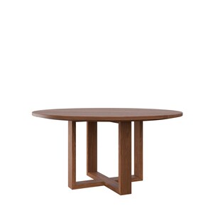 Round Walnut Cross Base Dining Table - Etsy