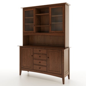Wooden Handmade Classic Shaker Buffet and Hutch, Handcrafted Buffet and ...