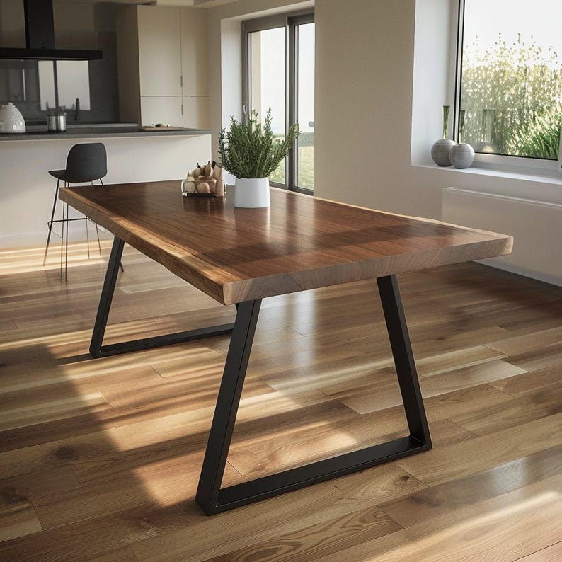 The Taber Live Edge Walnut Dining Table: Heirloom Quality Solid Wood - Etsy