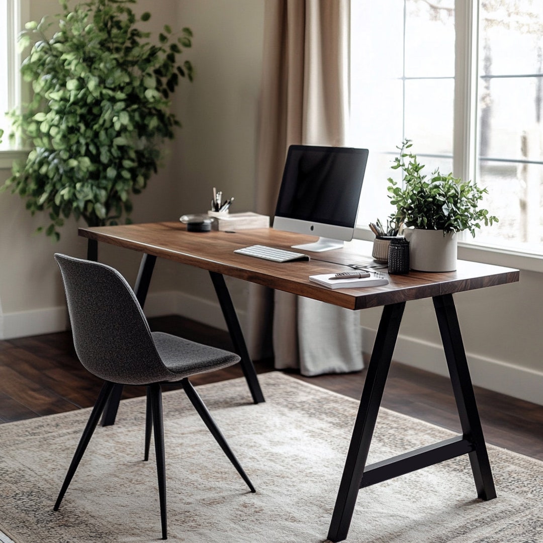Modern Wood Desk With A Legs, Bedroom Desk, Office Desk, Solid Wood ...