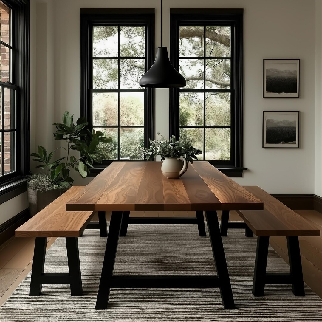 The Allen Bench: Handcrafted Wooden Bench - Etsy