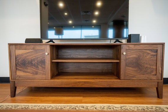 Custom Solid Wood Entertainment Center Handcrafted Wooden TV Stand Console Media Console Storage Hutch for Living Room Media Center Etsy