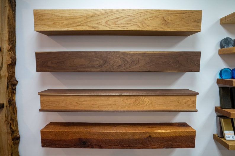 The Walnut Box Mantel: Custom Floating Wooden Mantelpiece - Etsy