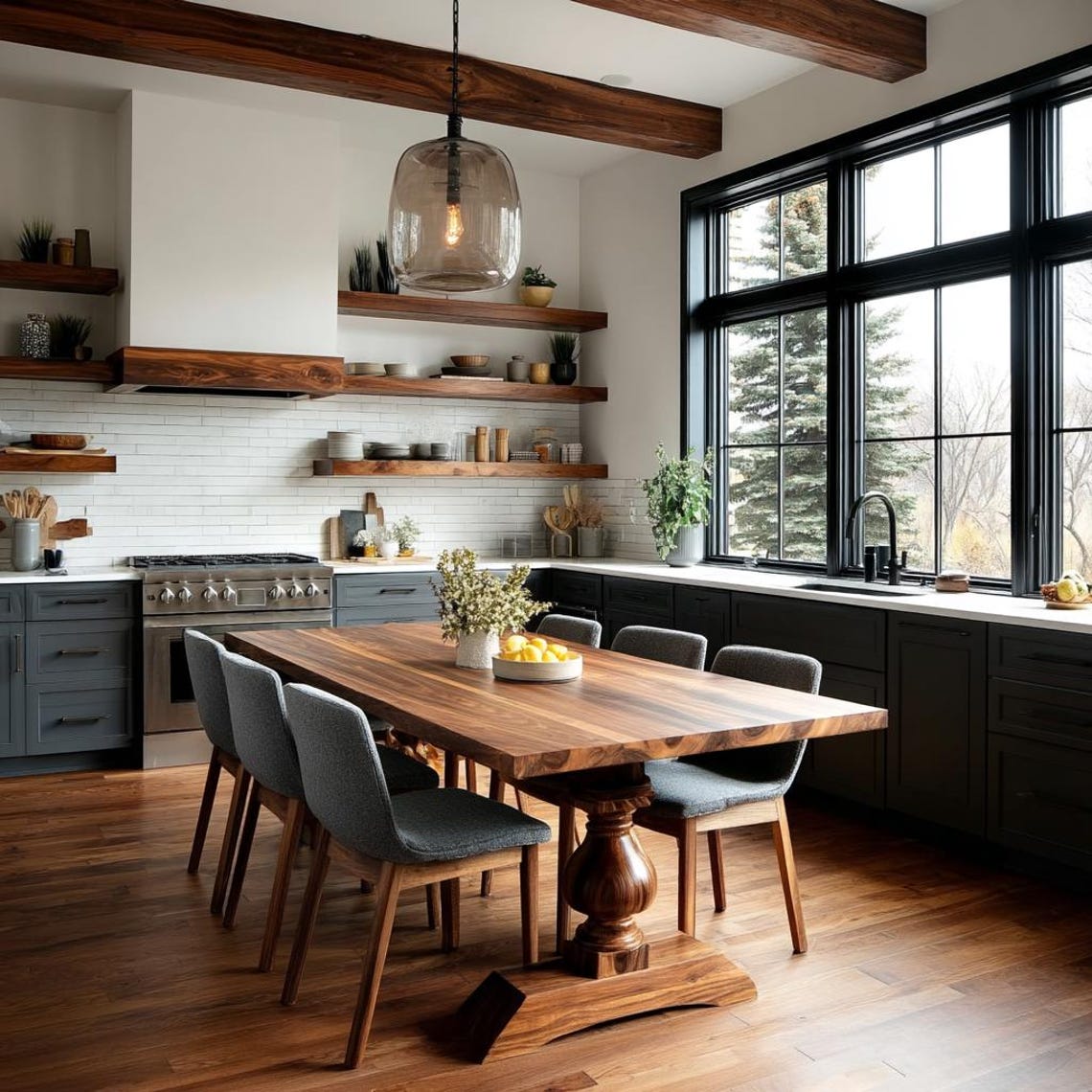 The Benedict Dining Table: Handcrafted Solid Wood Trestle Design - Etsy