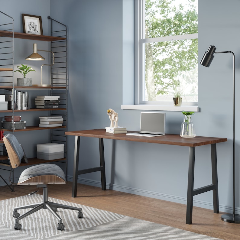 Modern Wood Desk With A Legs Bedroom Desk Office Desk Solid - Etsy