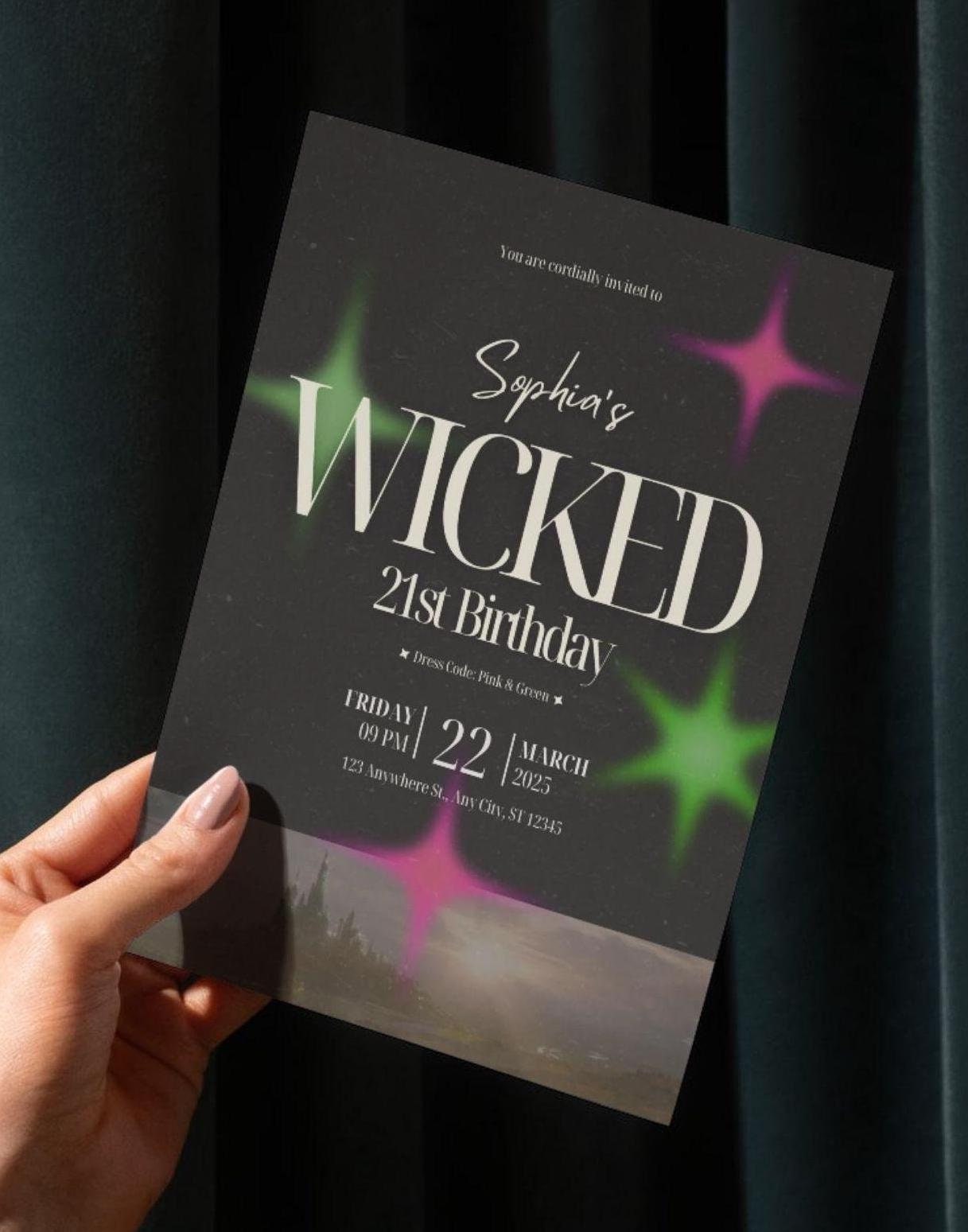 Wicked Birthday Invitation Digital Birthday Invitation Simple Party ...