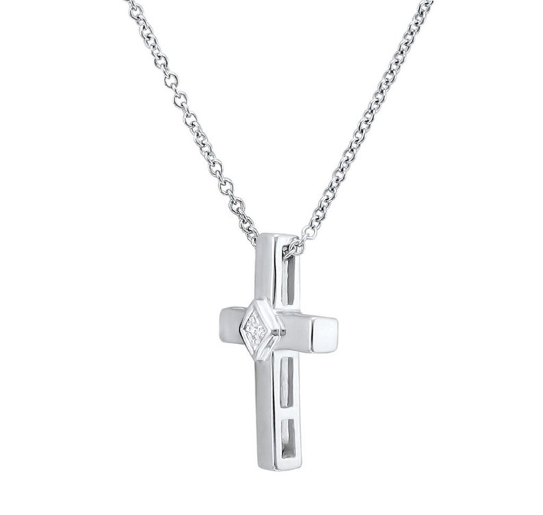 Diamond Cross Chain Christian Cross Necklace Religious Cro - Etsy