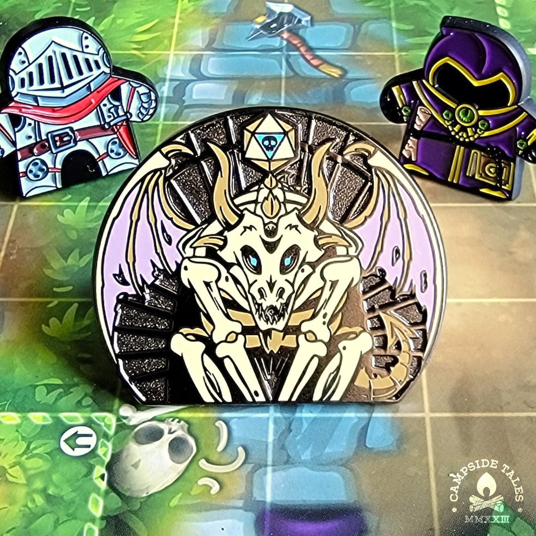 Dracolich Boss Figure Token - Larger D&D / RPG Playable Enamel Pin - Etsy
