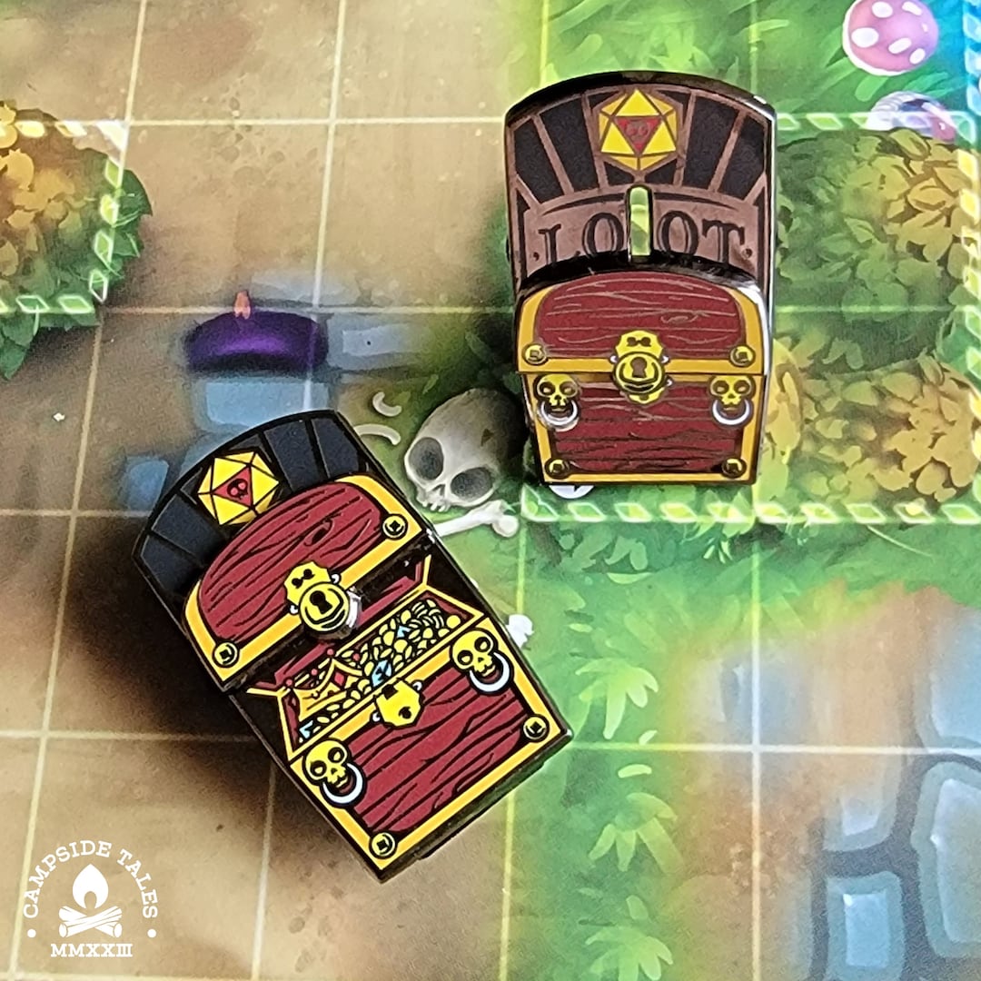 Treasure Chest Token - D&D / RPG Playable Enamel Sliding Pin - Etsy