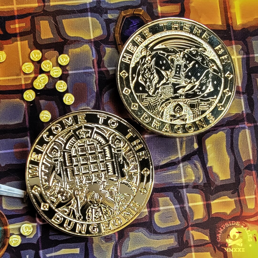 Dungeons or Dragons D2 1.5" Dnd Coin - Etsy