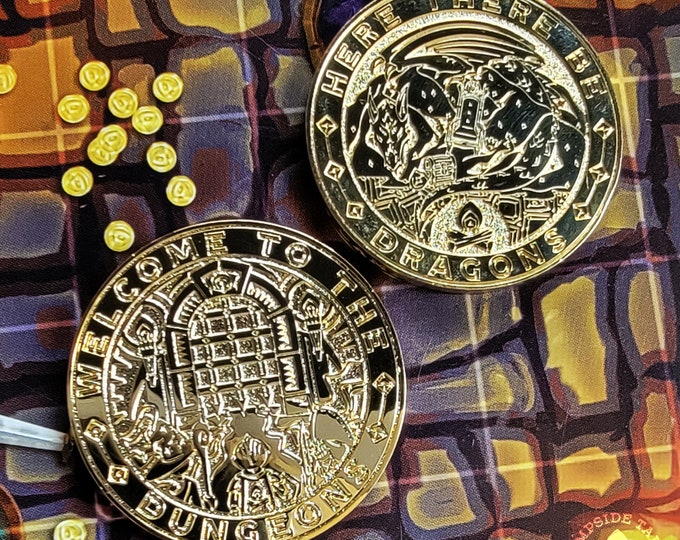 Solid Metal D2 Coin Featuring an Almiraj Dice Guardian | Dicebound ...