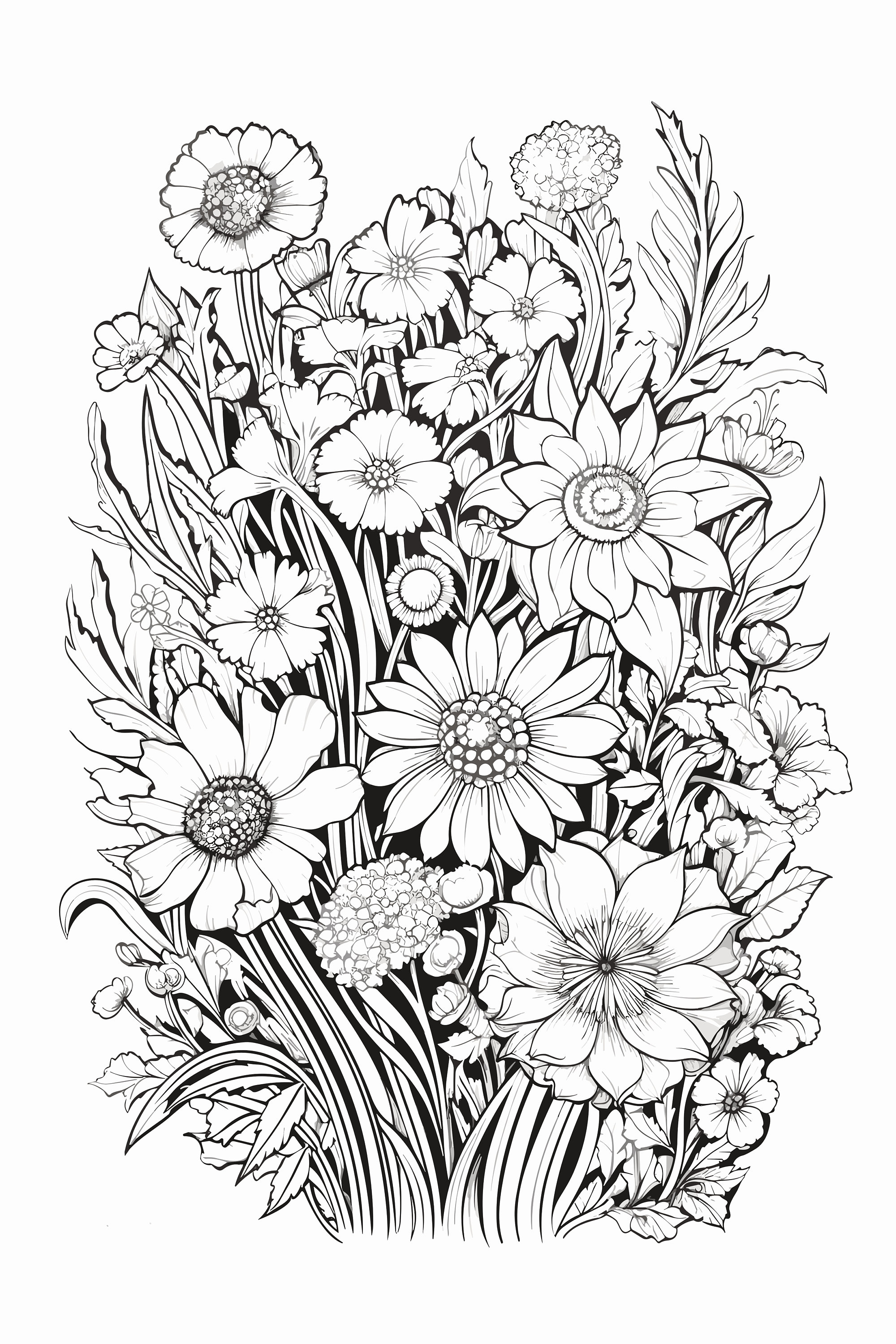 Beautiful Flower Coloring Pages - Etsy