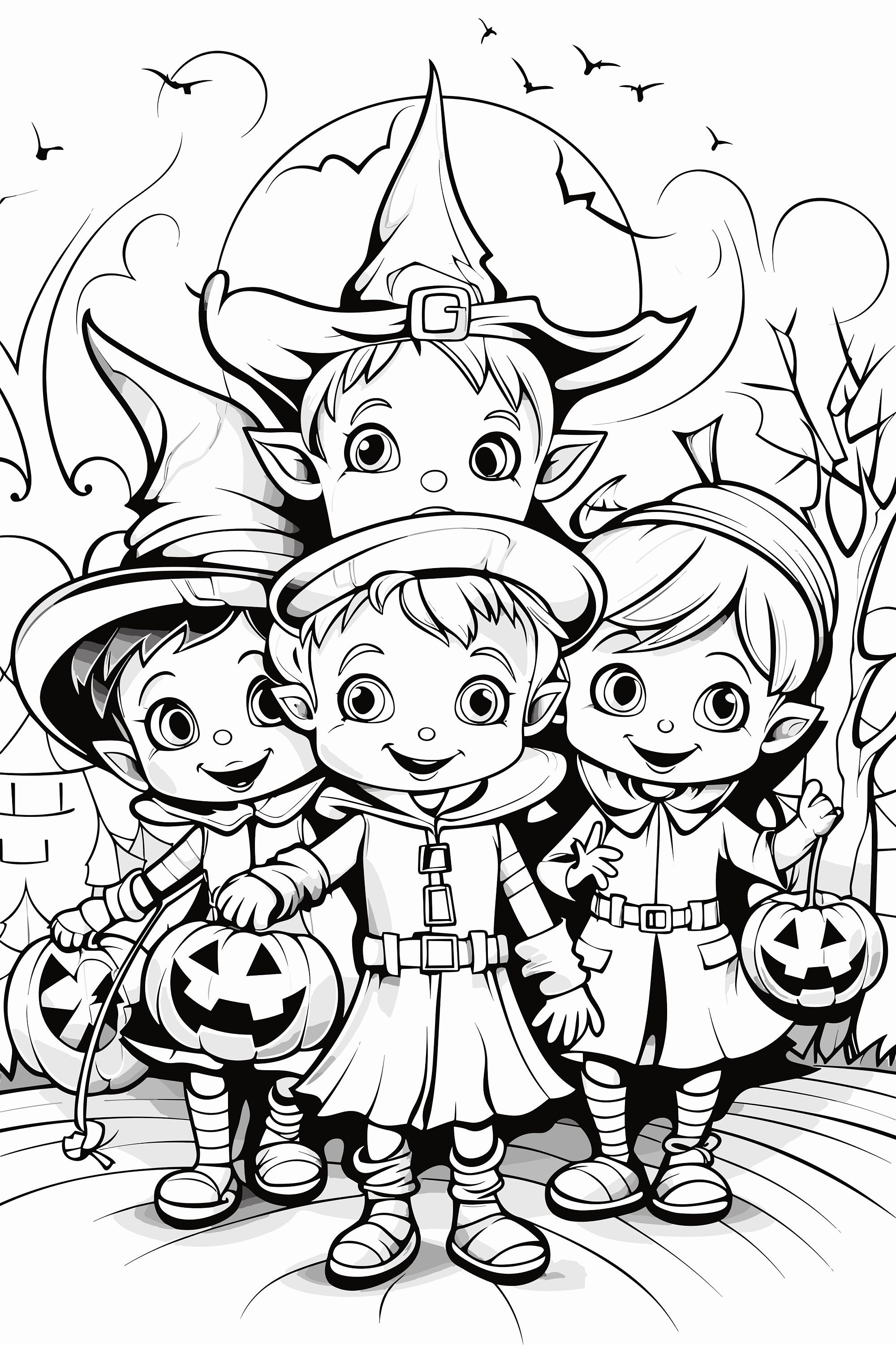 Kids Halloween Coloring Pages Instant Digital Download - Etsy