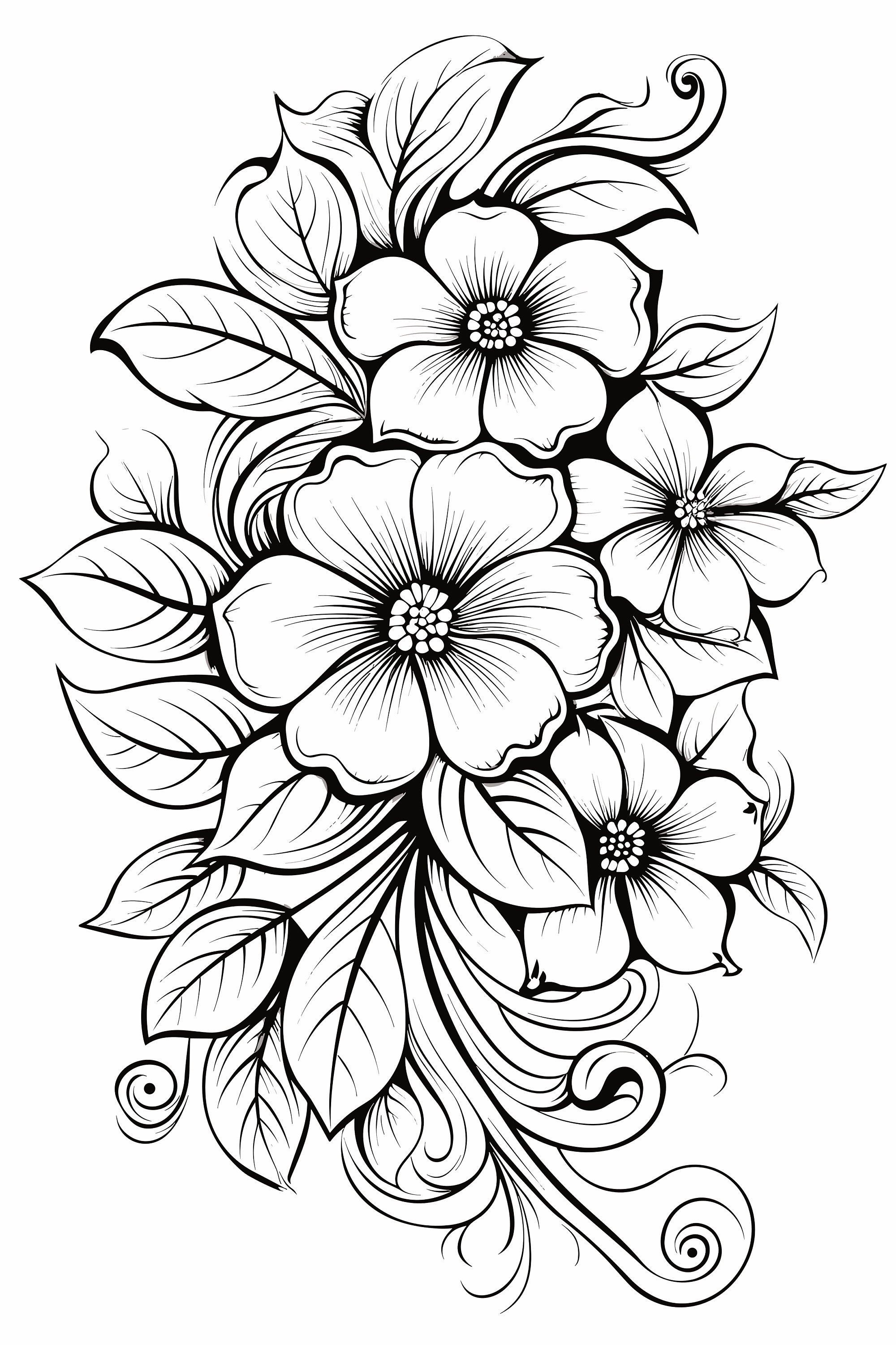Beautiful Flower Coloring Pages - Etsy