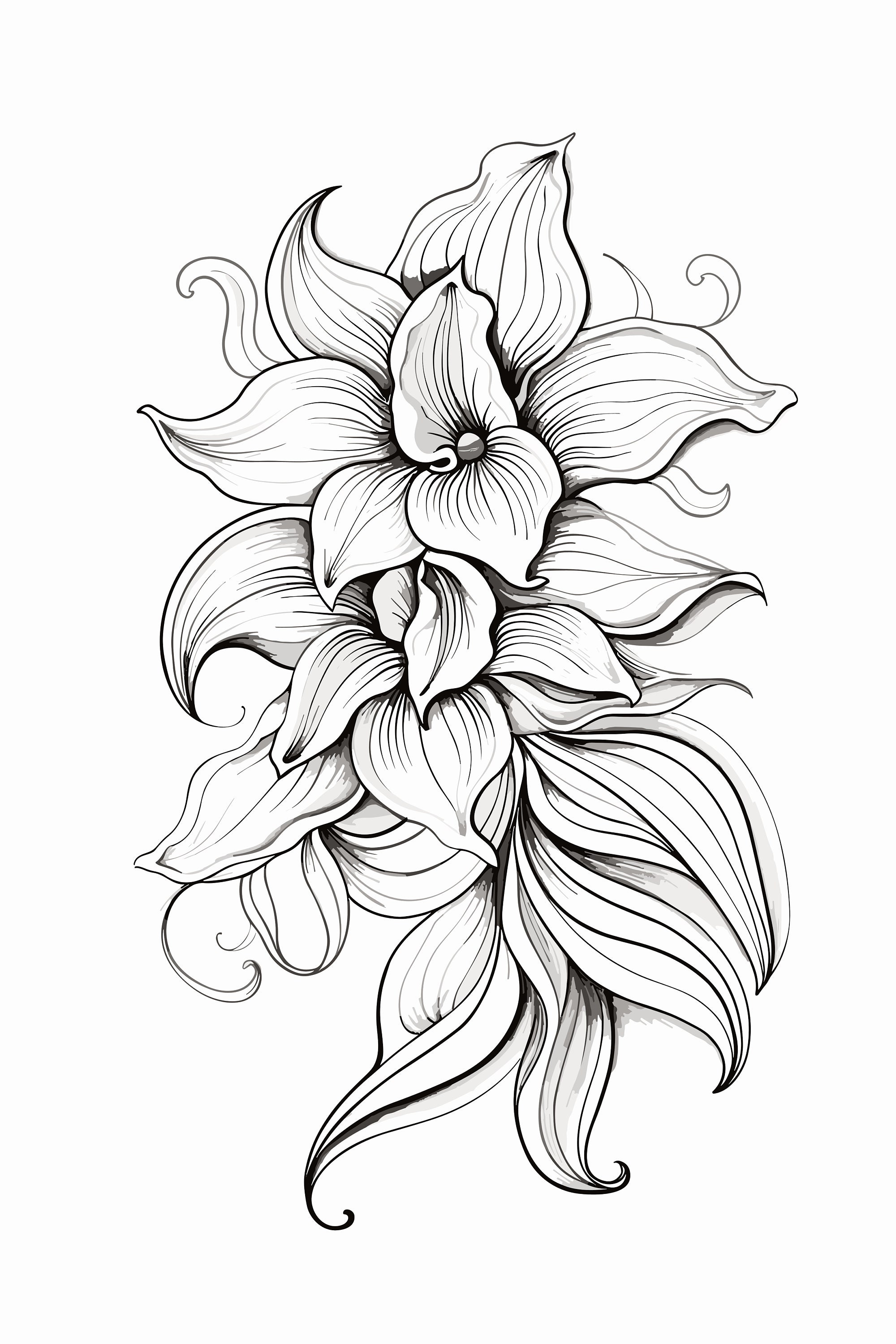 Beautiful Flower Coloring Pages - Etsy