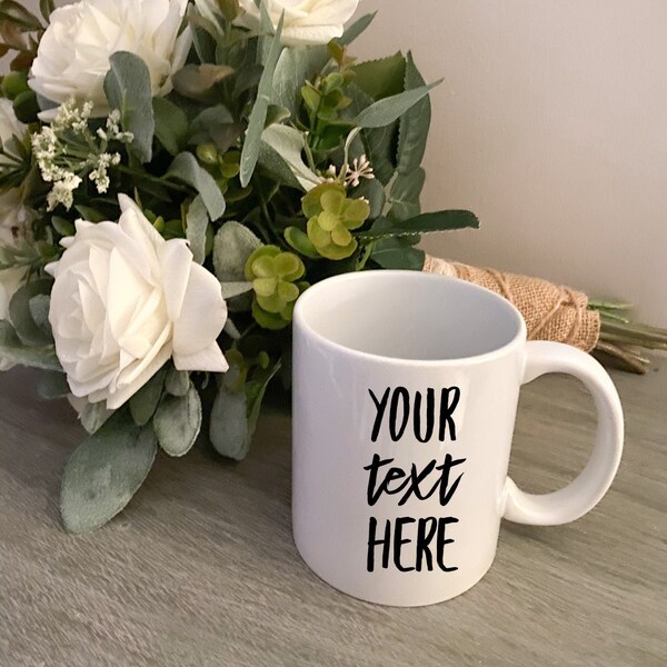 Custom Text Mug - Etsy