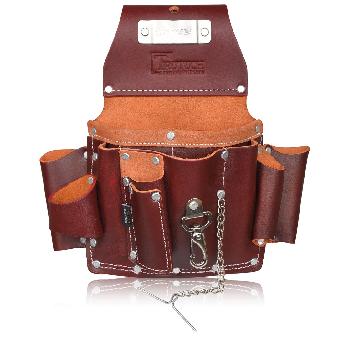 Maroon Leather Electrician Tool Pouch | Heavy Duty Work Belt - Etsy