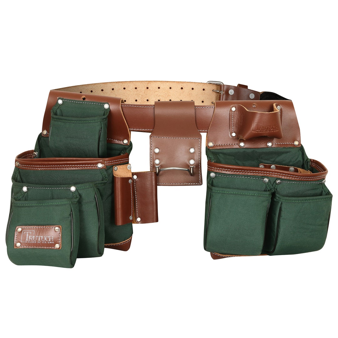 TRUTUCH Nylon and Leather Tool Belt Framers Tool Bags Nylon Tool Pouch ...