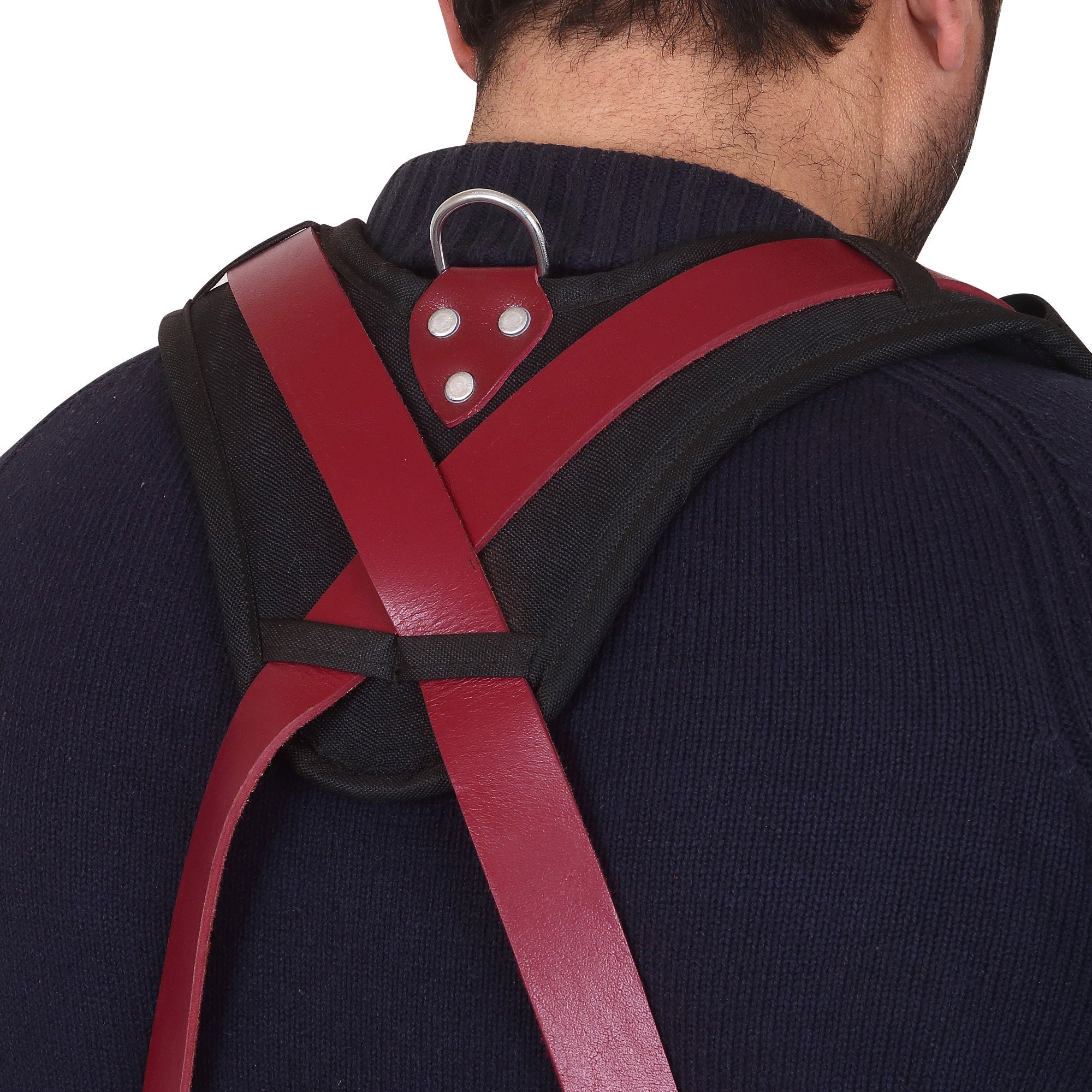 Maroon Leather Tool Belt Suspenders | Padded Work Straps - Etsy