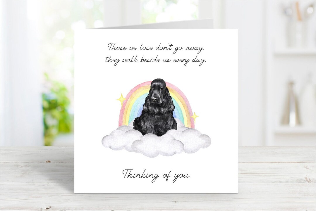 Cocker Spaniel black Sympathy Card Dog Loss Thinking of - Etsy