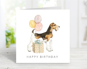 Fox Terrier Birthday Card - Etsy