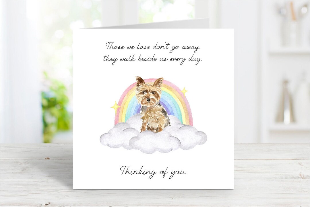 Yorkshire Terrier Sympathy Card Thinking of You Sentimental Dog Loss ...