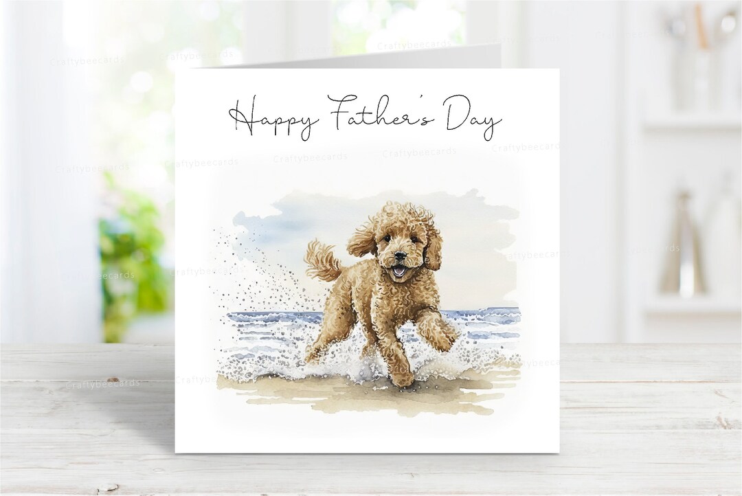 Poodle apricot Father's Day Card, Happy Father's Day Dog Greetings Card ...