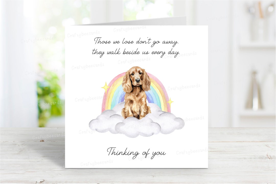 Cocker Spaniel gold Sympathy Card Dog Loss Thinking of You Quote ...