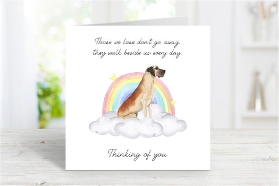 Great Dane Sympathy Card Dog Thinking of You Card - Etsy