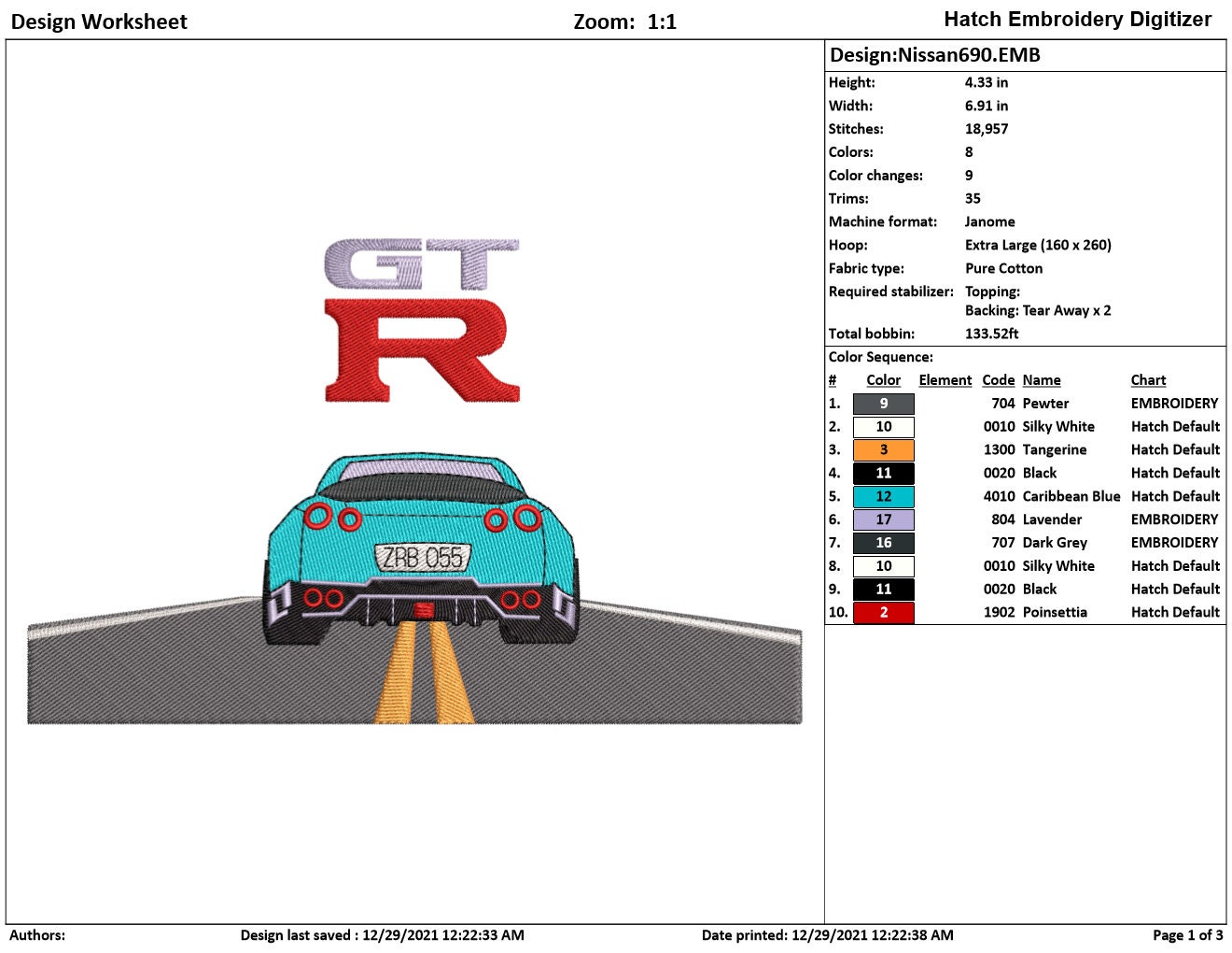 Nissan GT-R Embroidery Design (digital File) - Etsy