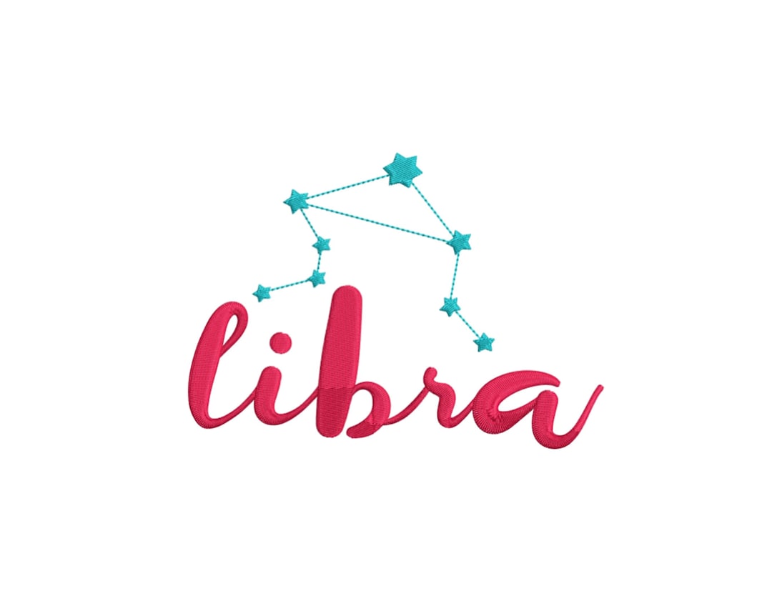 Libra Zodiac Sign Embroidery Design 7 SIZES - Etsy