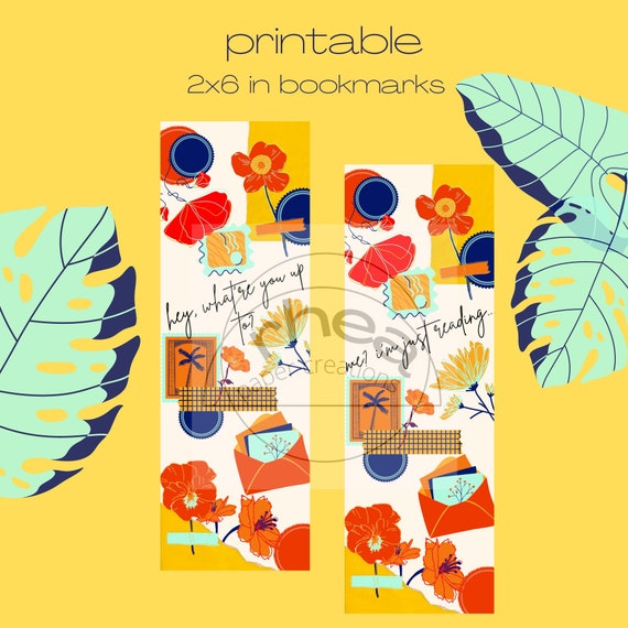 2 PRINTABLE Digital Bookmarks to Download Tangy Orange | Etsy