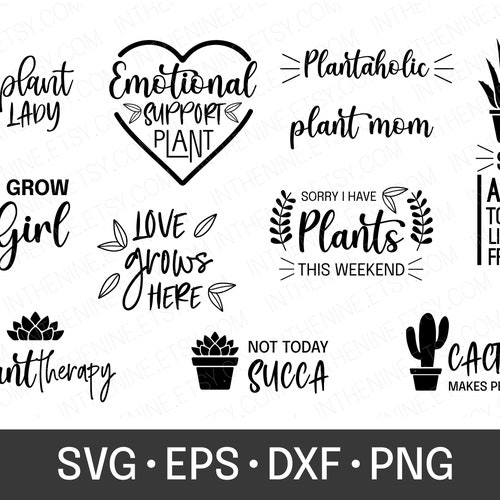 Plant Lover SVG Bundle Plant Svg Plant Quotes Svg - Etsy Canada