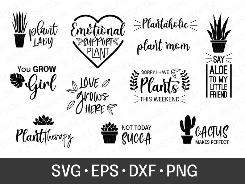 Plant Lover SVG Bundle Plant Quotes Houseplant Svg Plant | Etsy