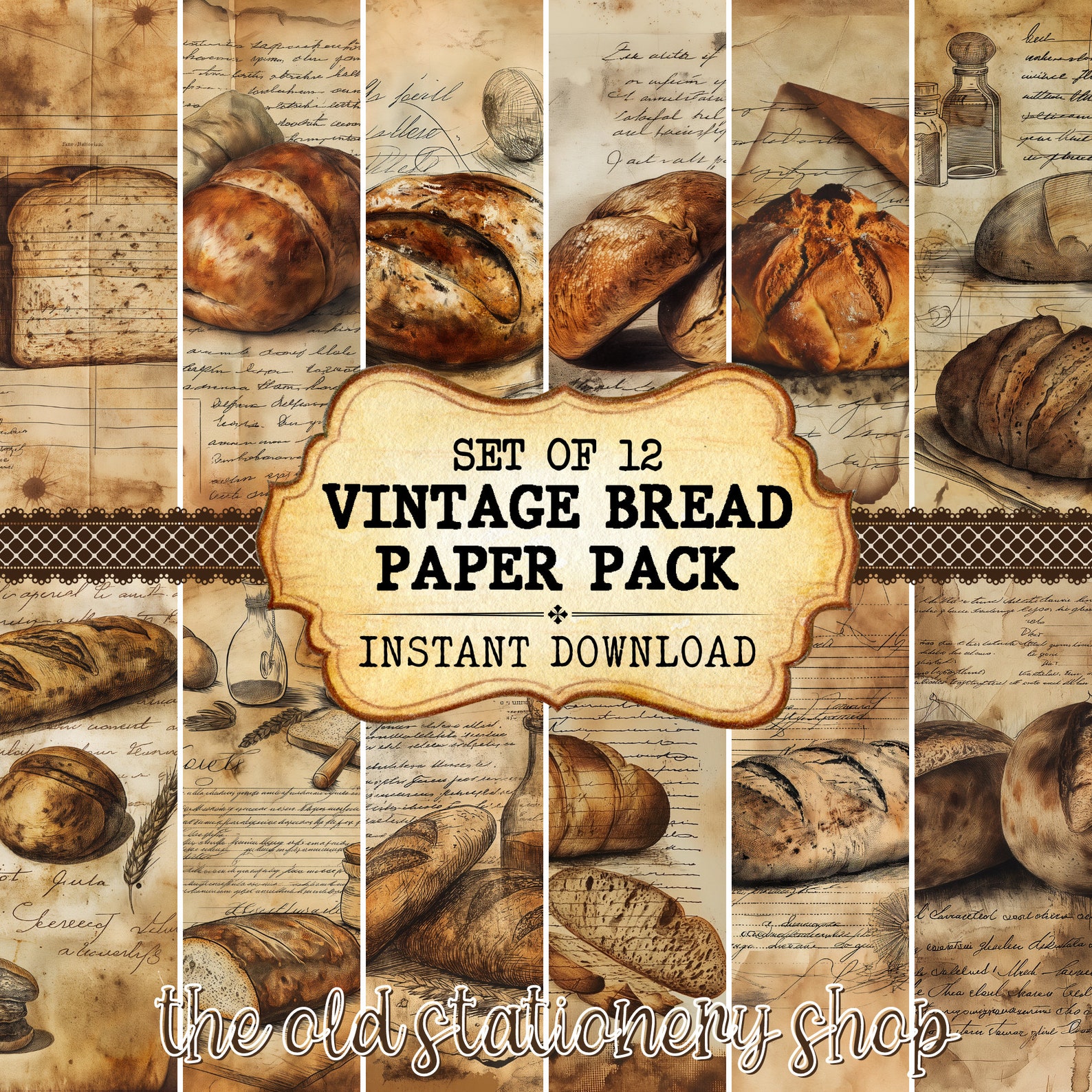 Vintage Bread Paper Pack Vintage Junk Journal Printable Pages ...