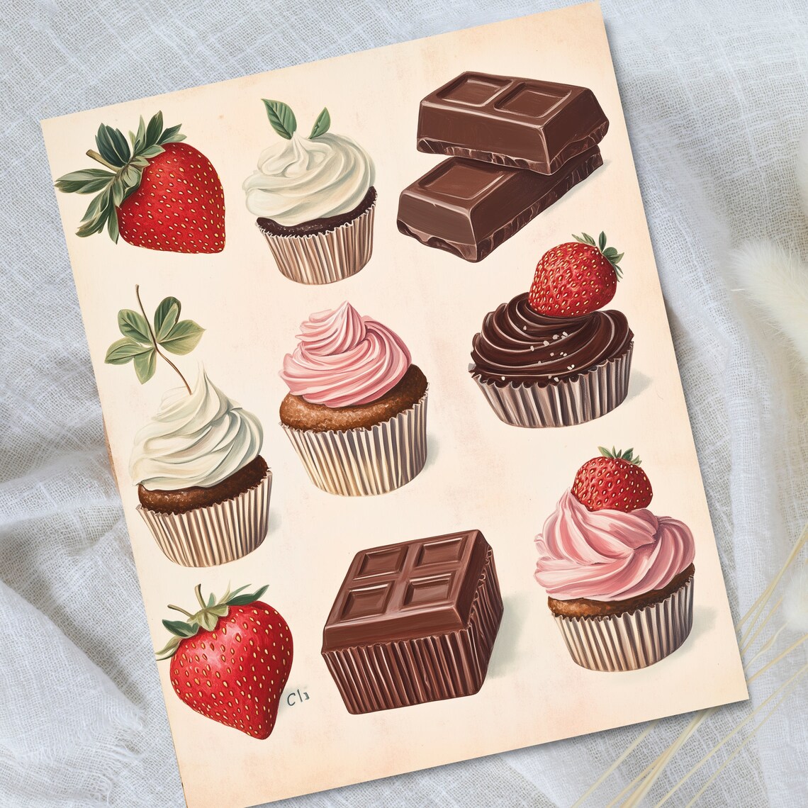 Pastel Sweets Paper Pack, Vintage Dessert Junk Journal Printable Pages ...