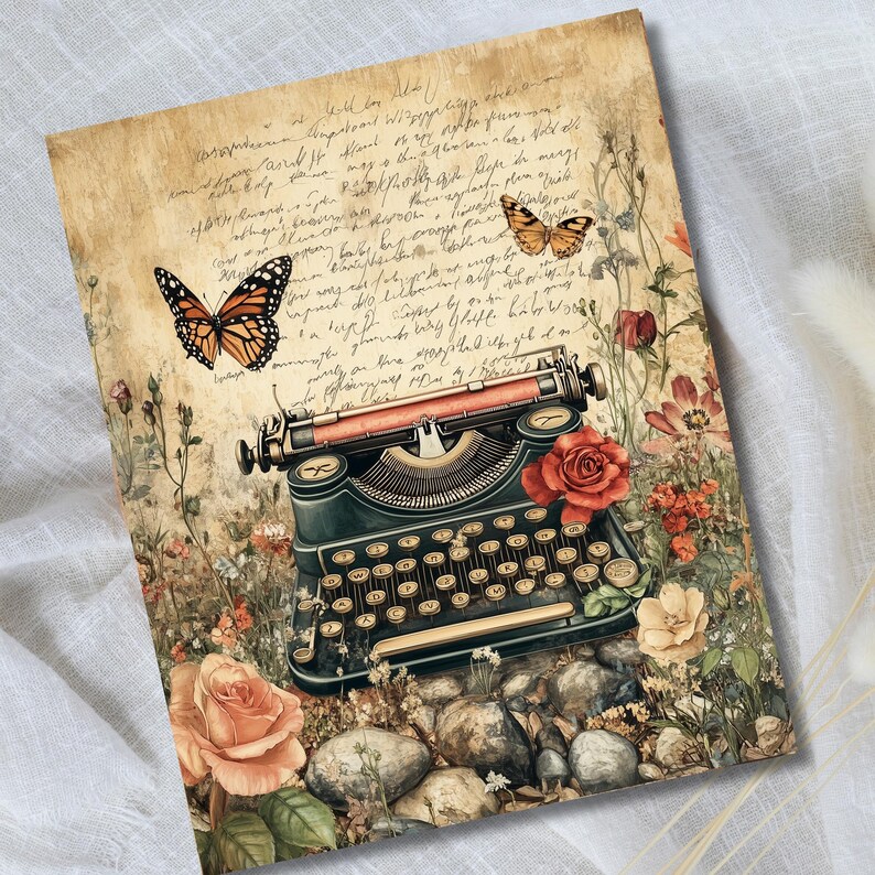 Typewriter Paper Pack - 24 Pages Printable Junk Journal Vintage ...