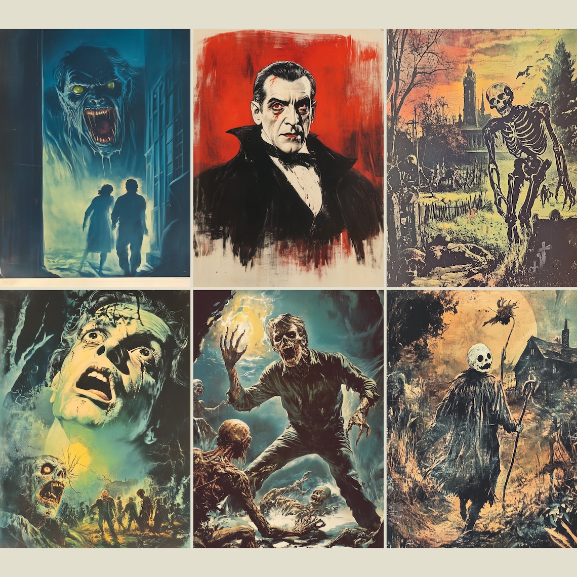 Horror Paper Pack, Halloween Junk Journal Pages, Vintage Ephemera ...