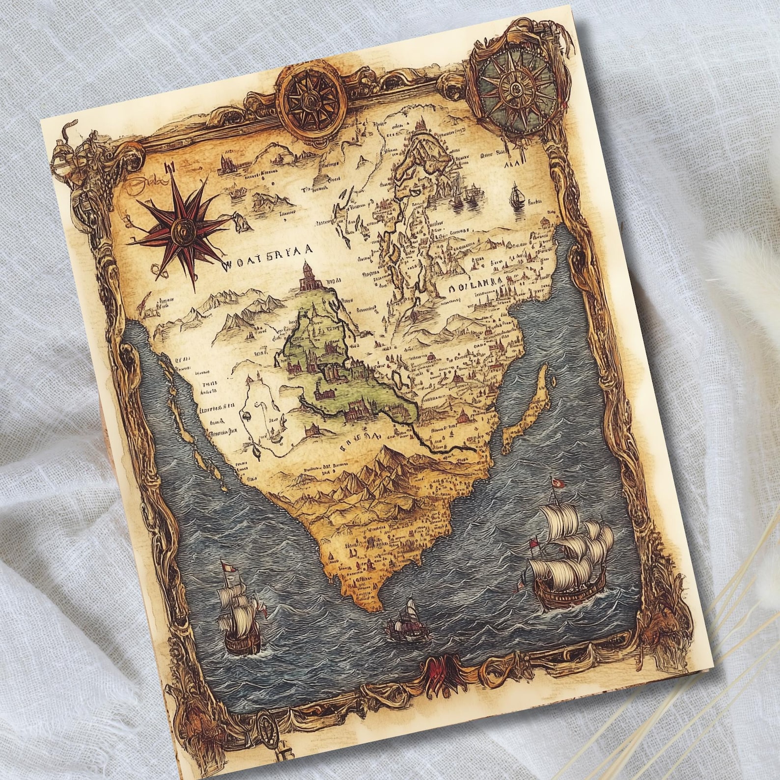 Vintage Maps Paper Pack, Set of 18 Printable Junk Journal Pages ...