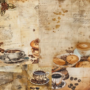 Vintage Coffee Paper Pack Vintage Junk Journal Printable Pages ...