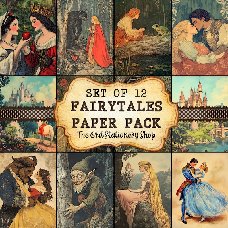 Vintage Fairytales Paper Pack Magical Junk Journal Printable Pages ...