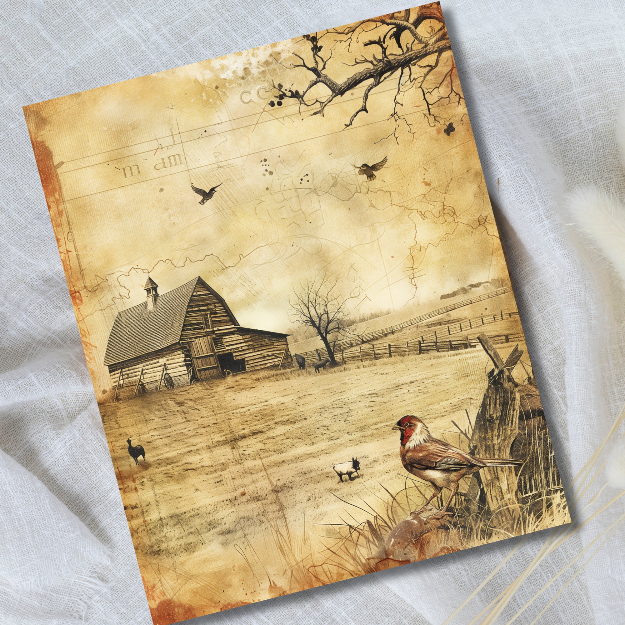 Farm Life Paper Pack Vintage Junk Journal Printable Pages Scrapbooking ...