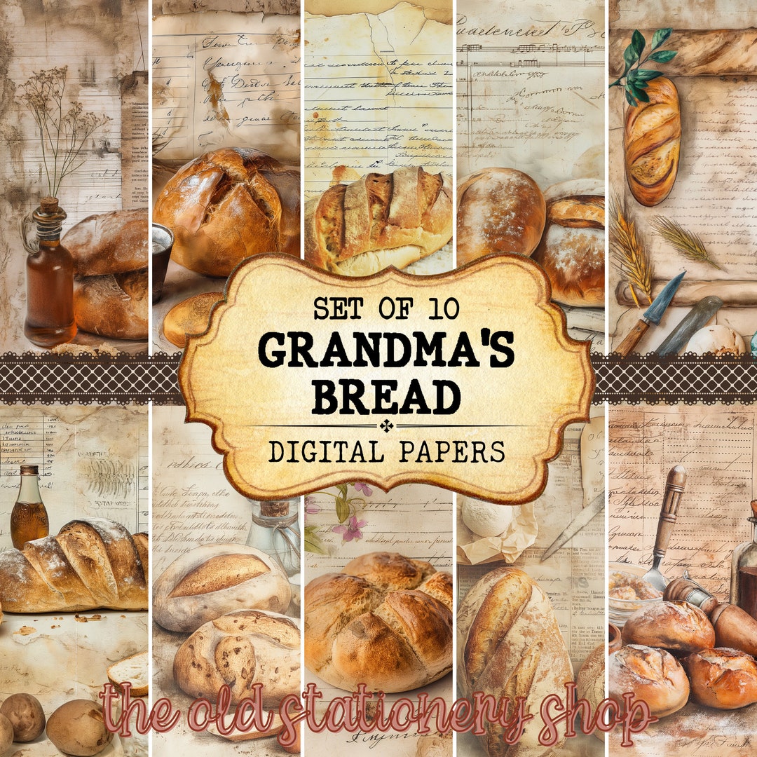 Grandma's Bread Paper Pack Vintage Junk Journal Printable Pages ...