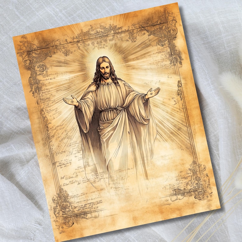 Divine Faith Paper Pack, 18 Pages Printable Junk Journal, Vintage Bible ...