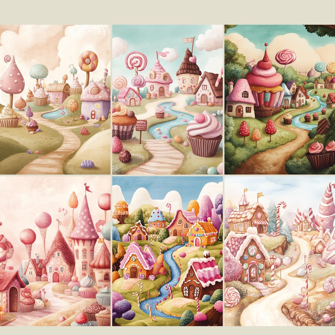 Candyland Paper Pack, 24 Pages Printable Junk Journal, Vintage Retro ...