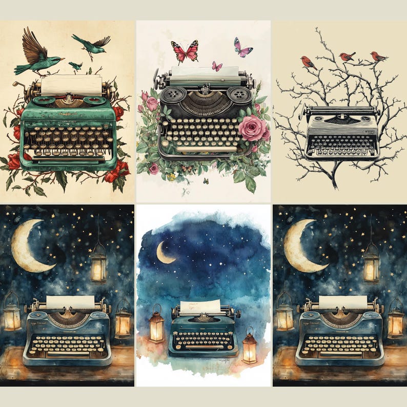 Typewriter Paper Pack - 24 Pages Printable Junk Journal Vintage ...